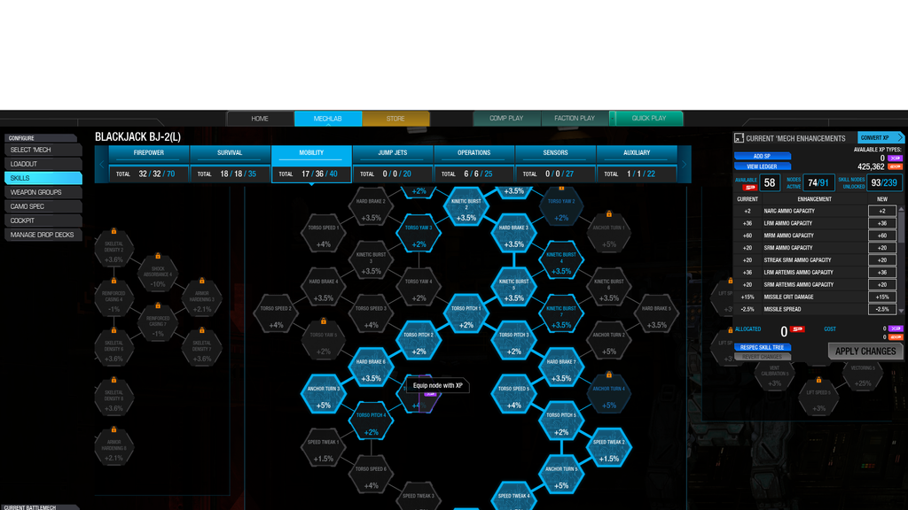 MWO: Forums - Skill Tree - Unable To Spend Available Skill Points